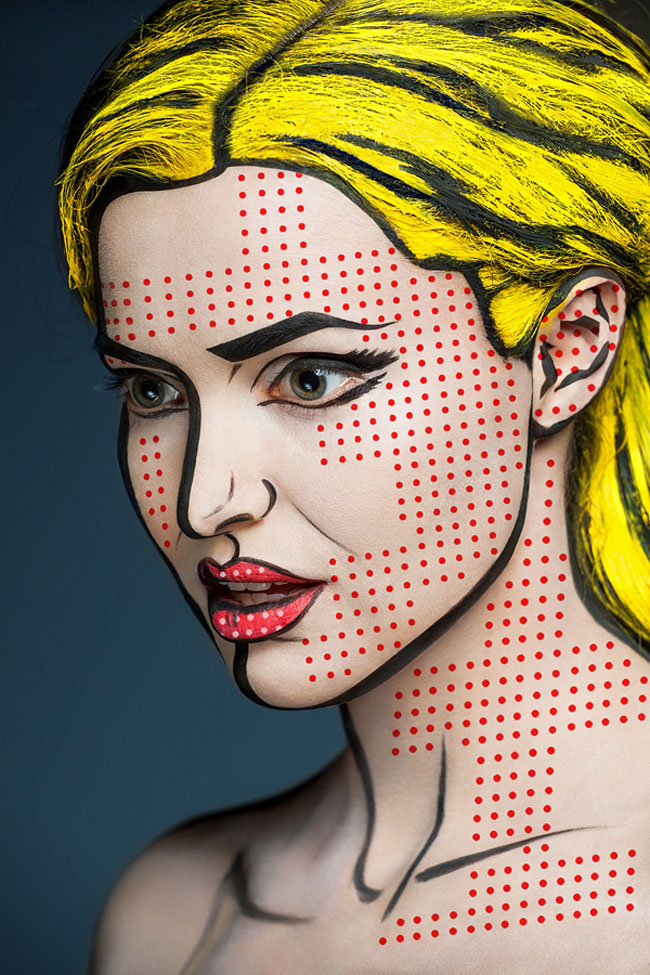 立體變2D的彩妝藝術，Alexander Khokhlov “2D or not 2D” 臉部彩繪企劃 - A Day Magazine