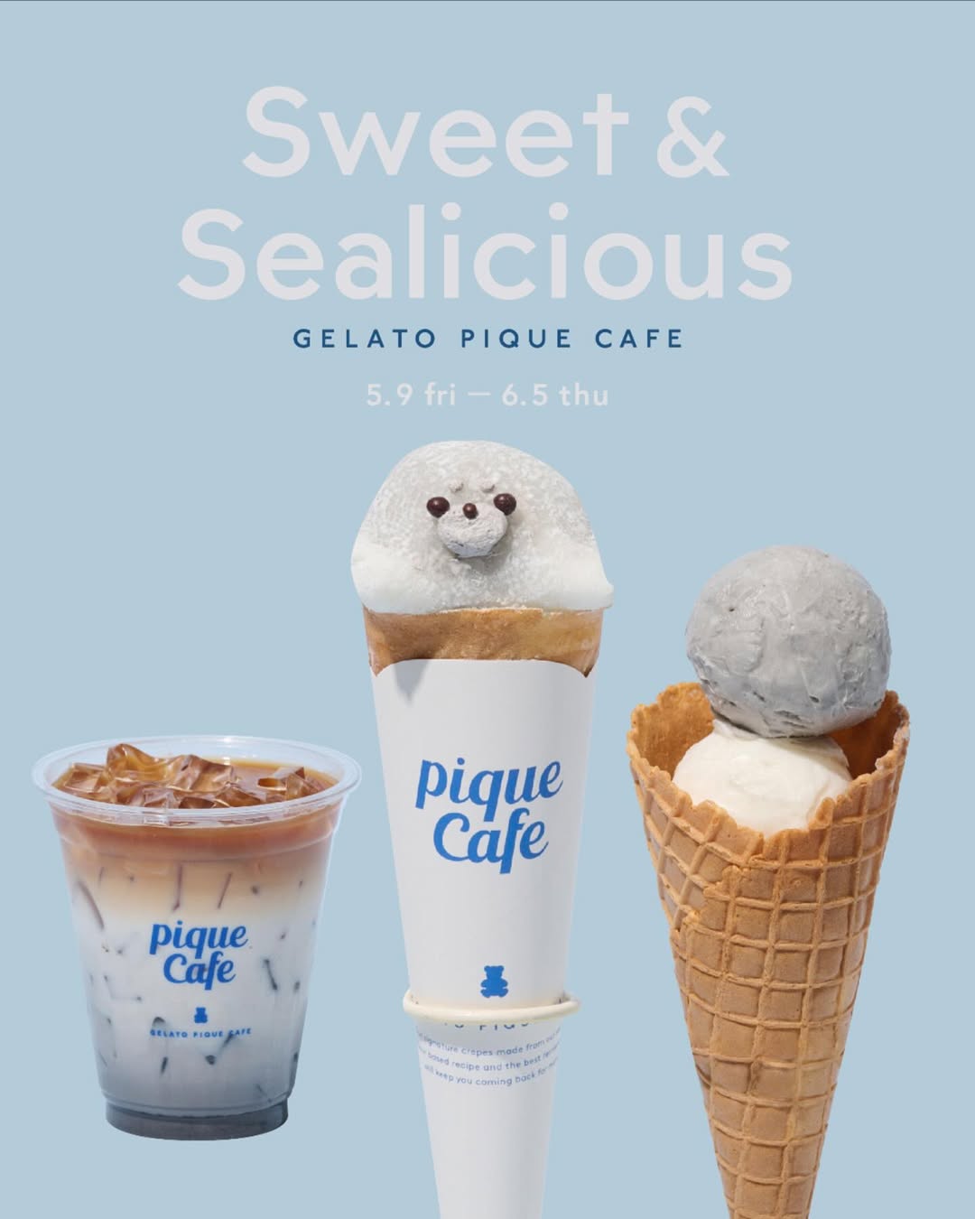 濃郁芝麻冰淇淋好香！Gelato Pique Cafe 快閃推出「海豹麻糬可麗餅」，是夏天限定菜單 - A Day Magazine